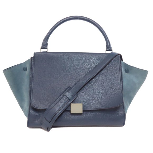 Celine | Bags | Celine Navy Leather Bag | Poshmark